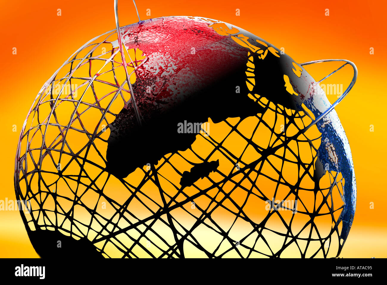 3d globe wire frame model hi-res stock photography and images - Alamy