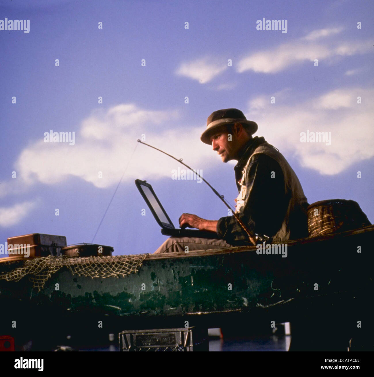 Canoe man laptop hi-res stock photography and images - Alamy