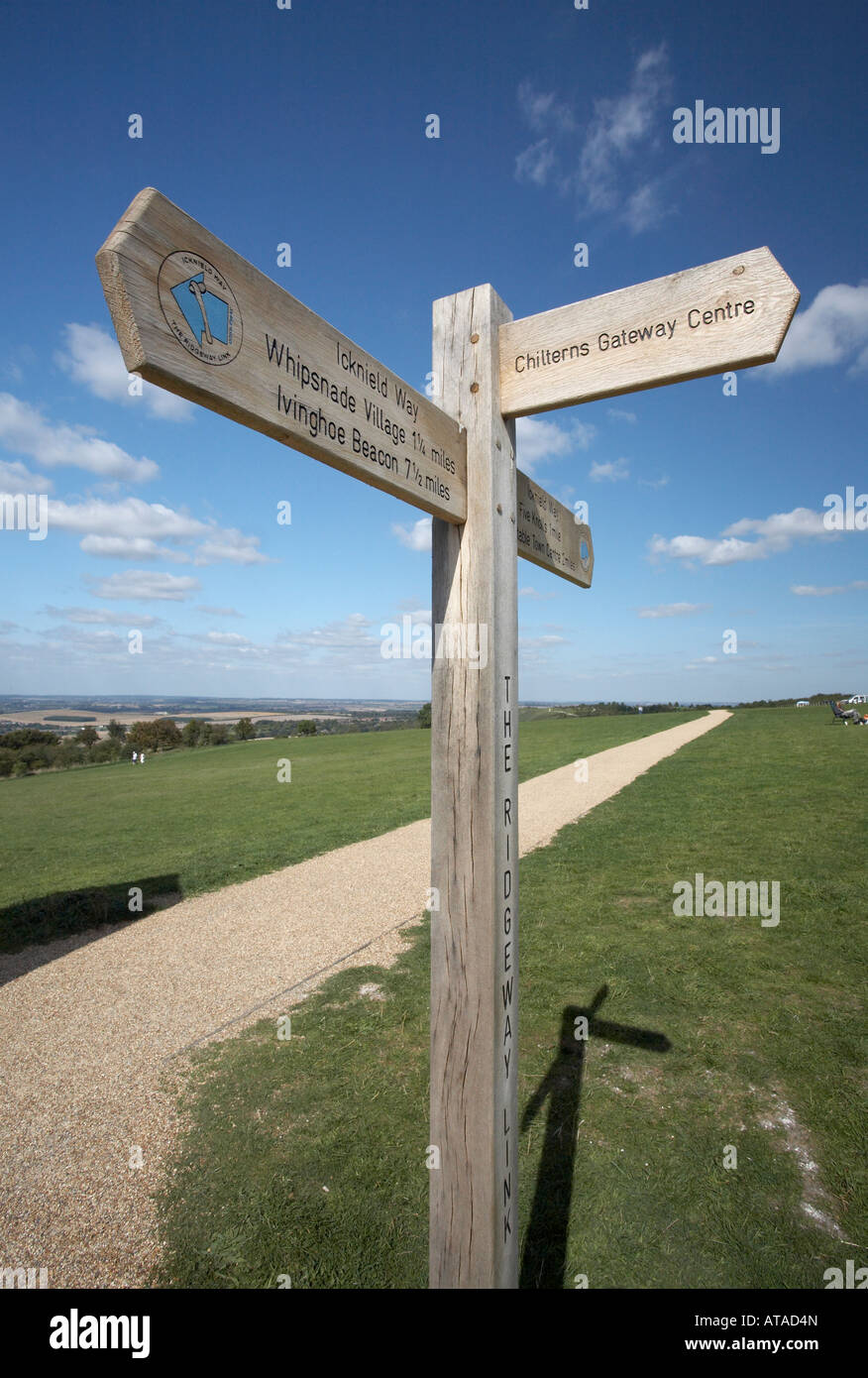 Ridgeway Signpost on Dunstable Downs Stock Photo - Alamy