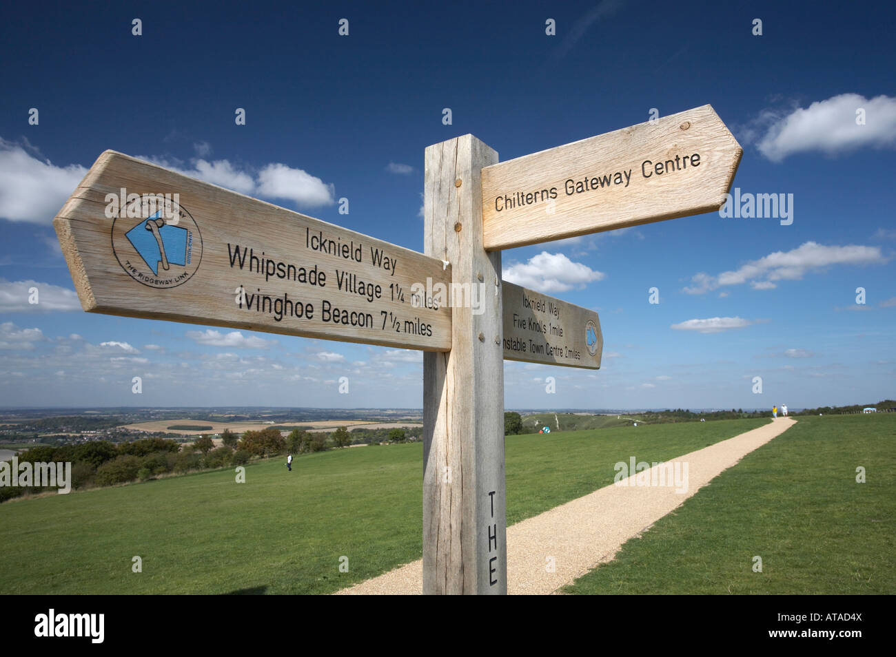 Ridgeway Signpost on Dunstable Downs Stock Photo - Alamy