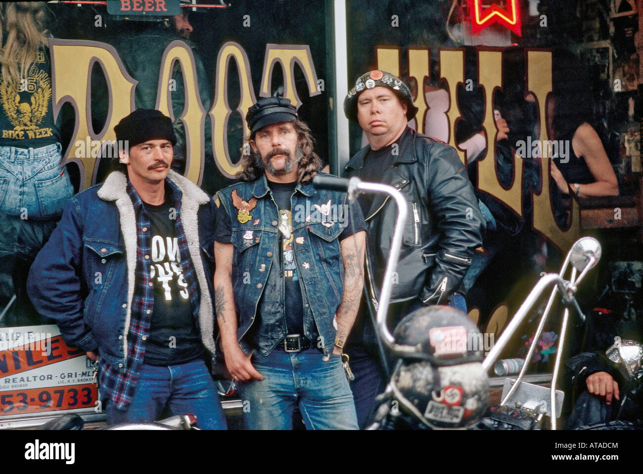 Bikers in front of a bar during Bike Week in Daytona Beach Florida USA ...
