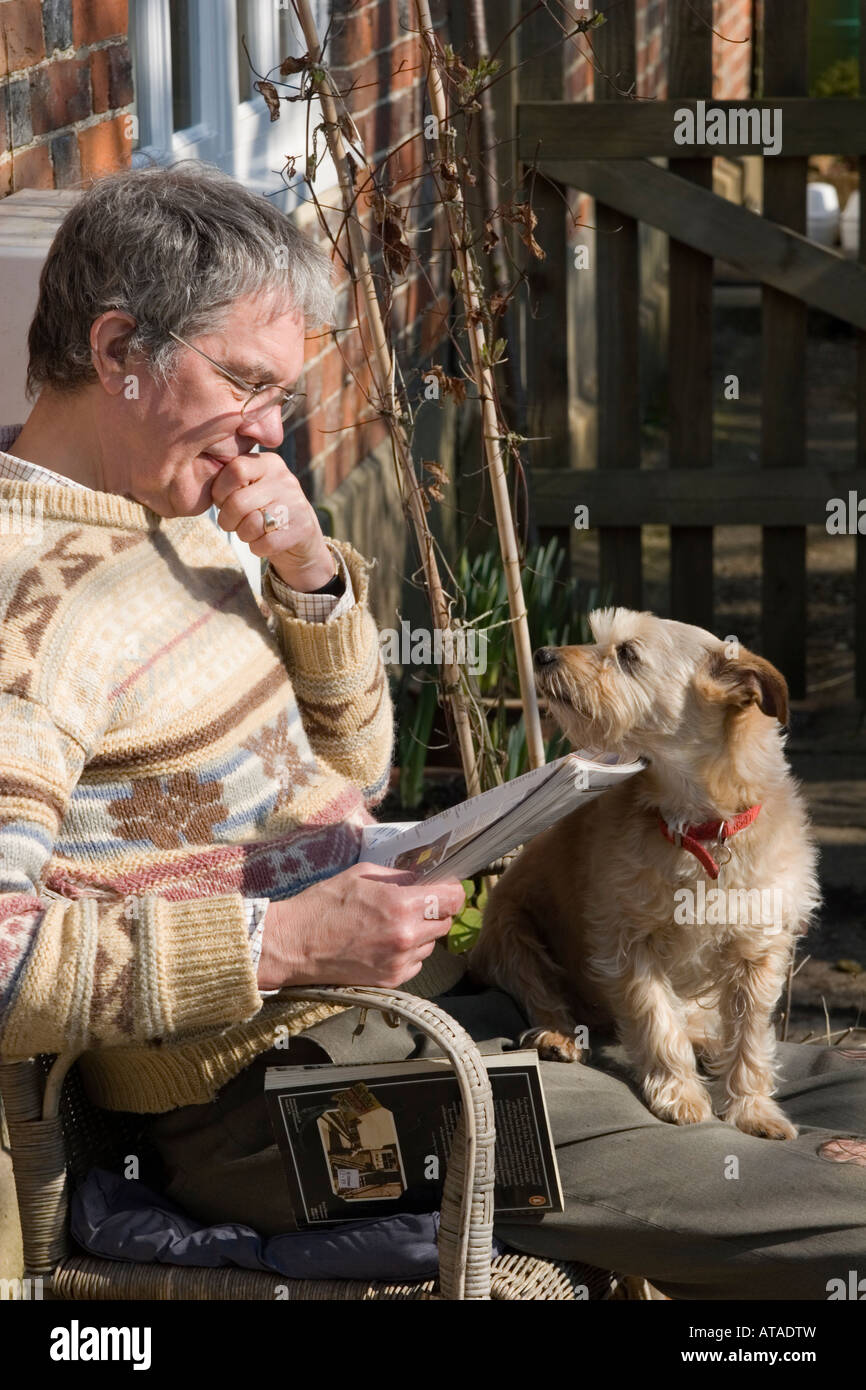 Man and dog Stock Photo - Alamy