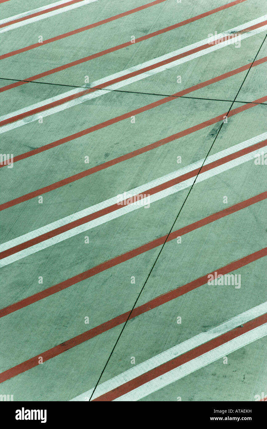 Red and white lines on runway concrete at Melbourne Airport Australia ...