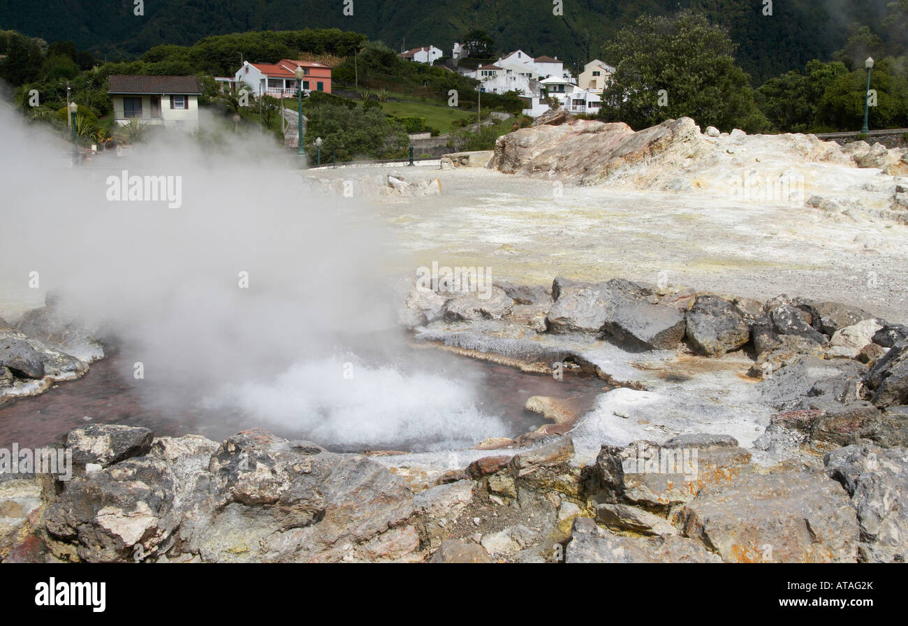 Thermal spring in Furnas on Sao Miguel island in The Azores Stock Photo ...