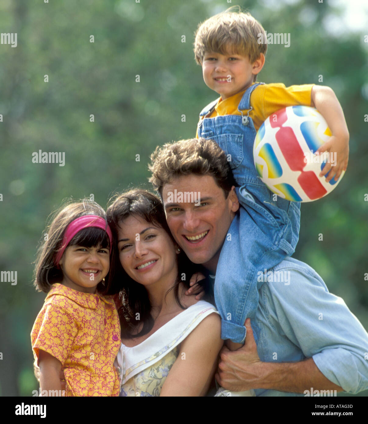 portrait of family with two children Stock Photo - Alamy