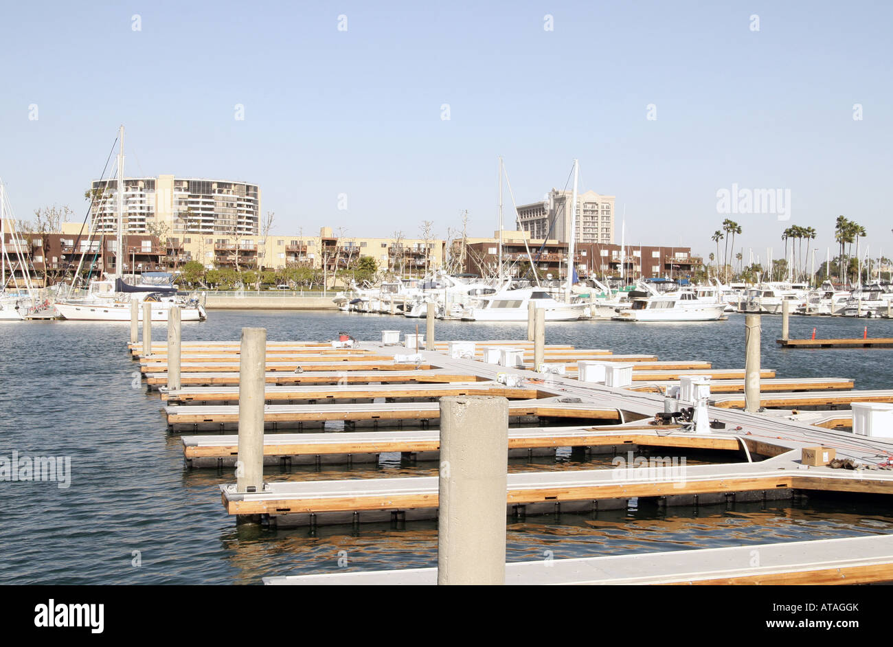New docks under construction at Marina Del Rey in Los Angeles Stock ...