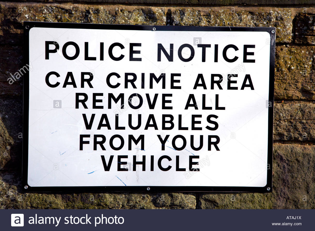 Police notice signpost Stock Photo - Alamy