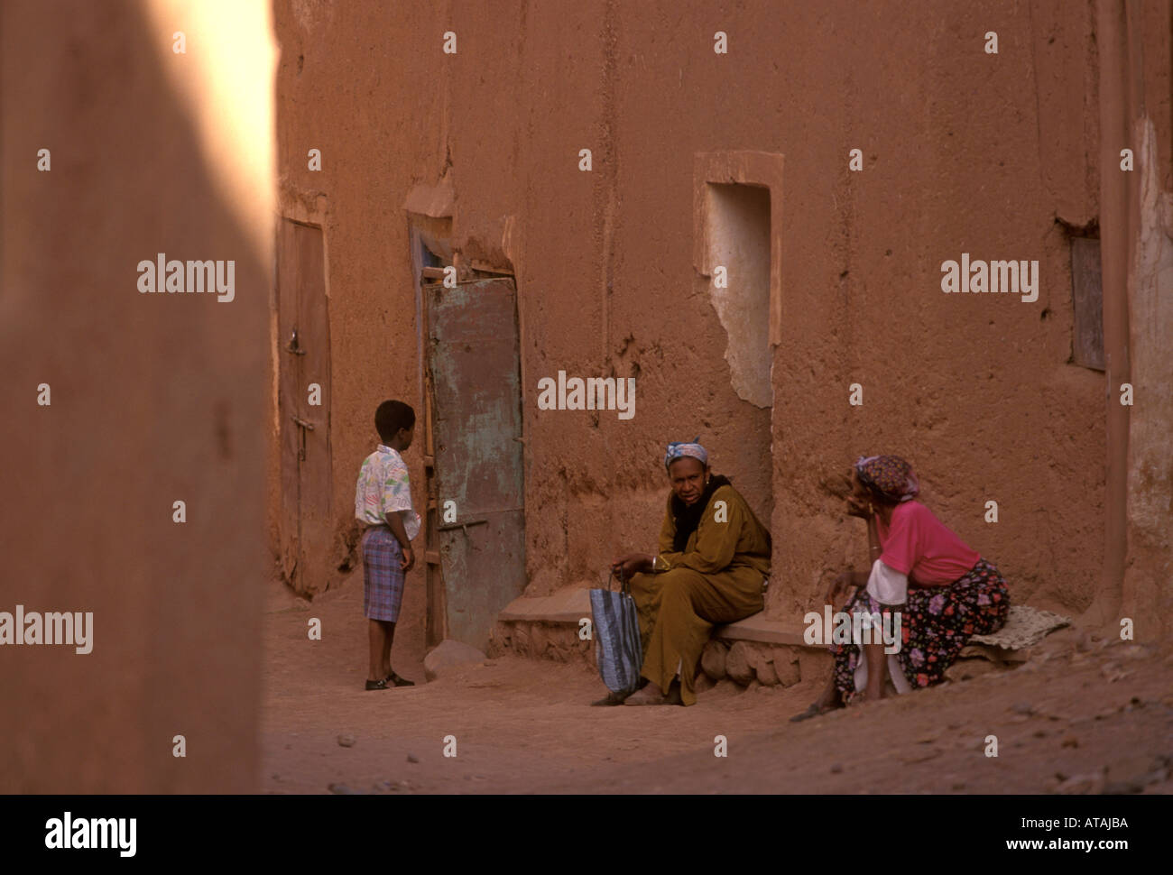 Moroccans, Berbers, family, Taourirt Kasbah, Taourirt Casbah, Taourirt ...