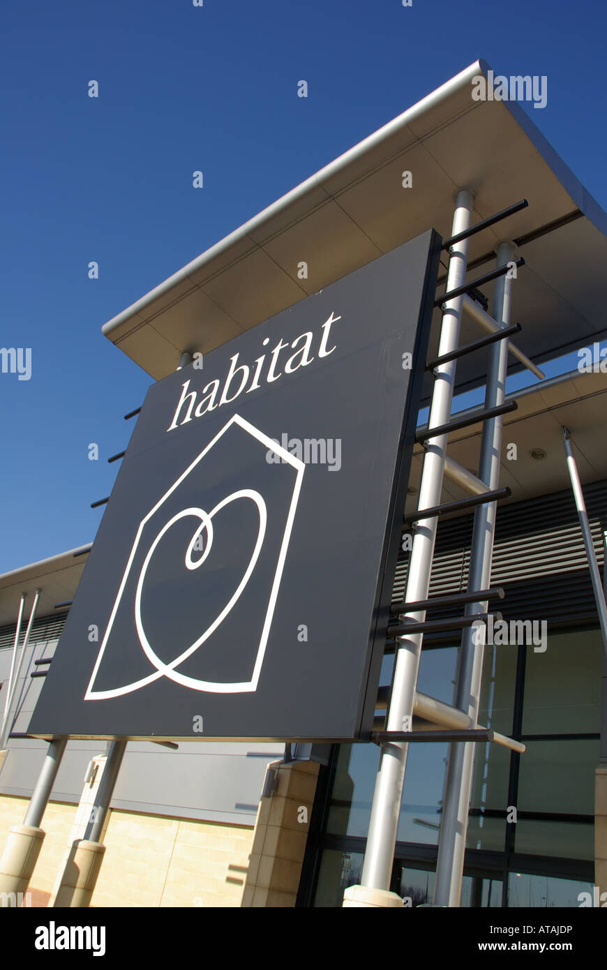 Lakeside out of town retail shopping complex Habitat store sign and ...