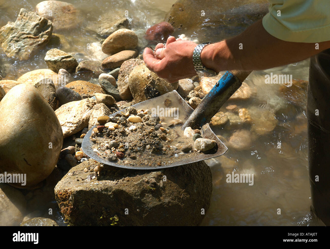 Gold washing in the Unesco Biosphere Entlebuch, Switzerland Stock Photo ...