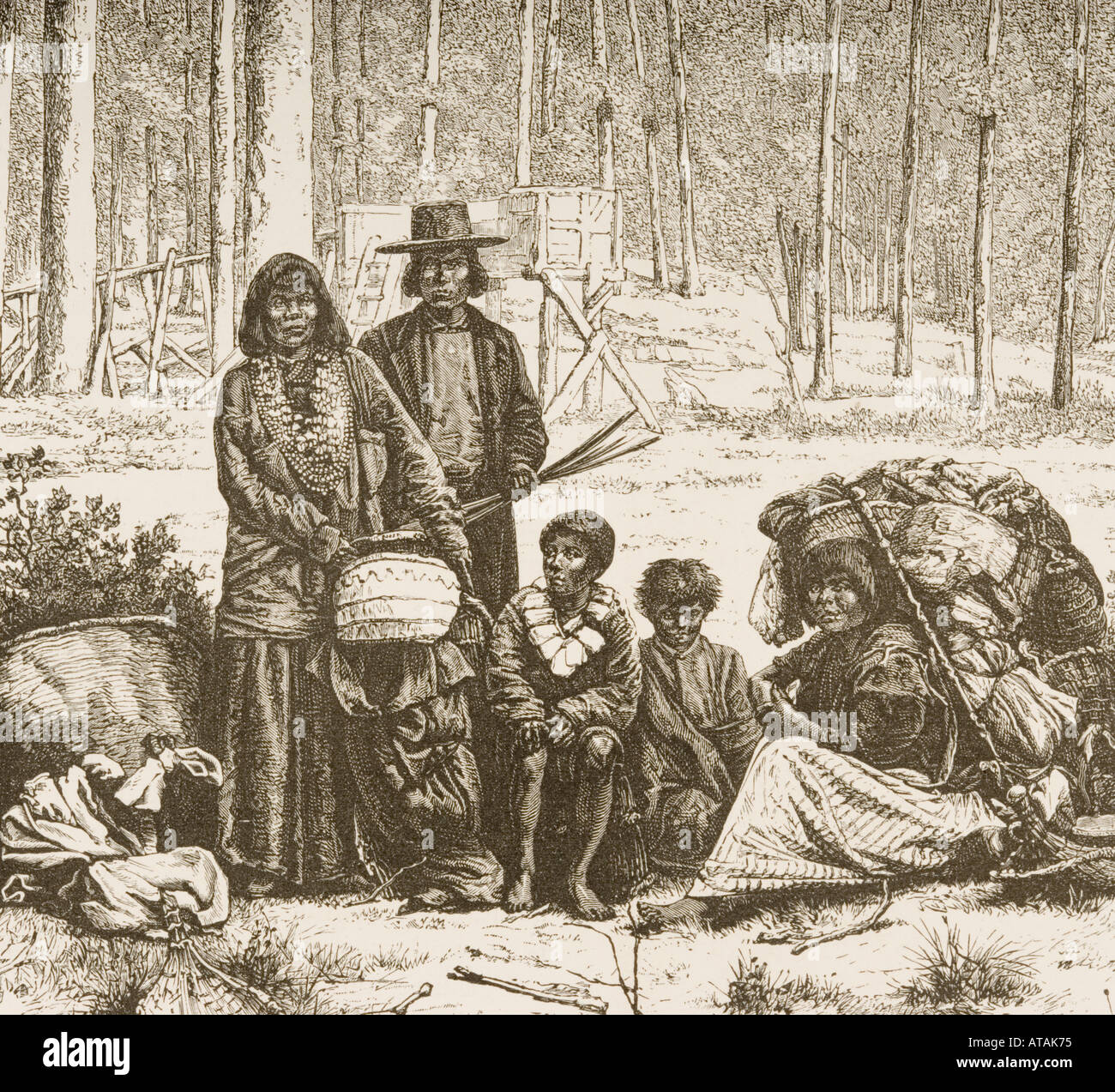 Indian family group west of the Rocky Mountains Stock Photo - Alamy