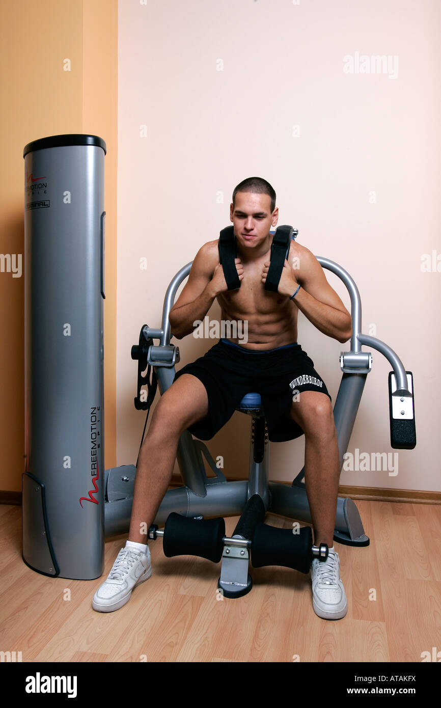 Fitness club gym healthy sport muscles training Stock Photo - Alamy