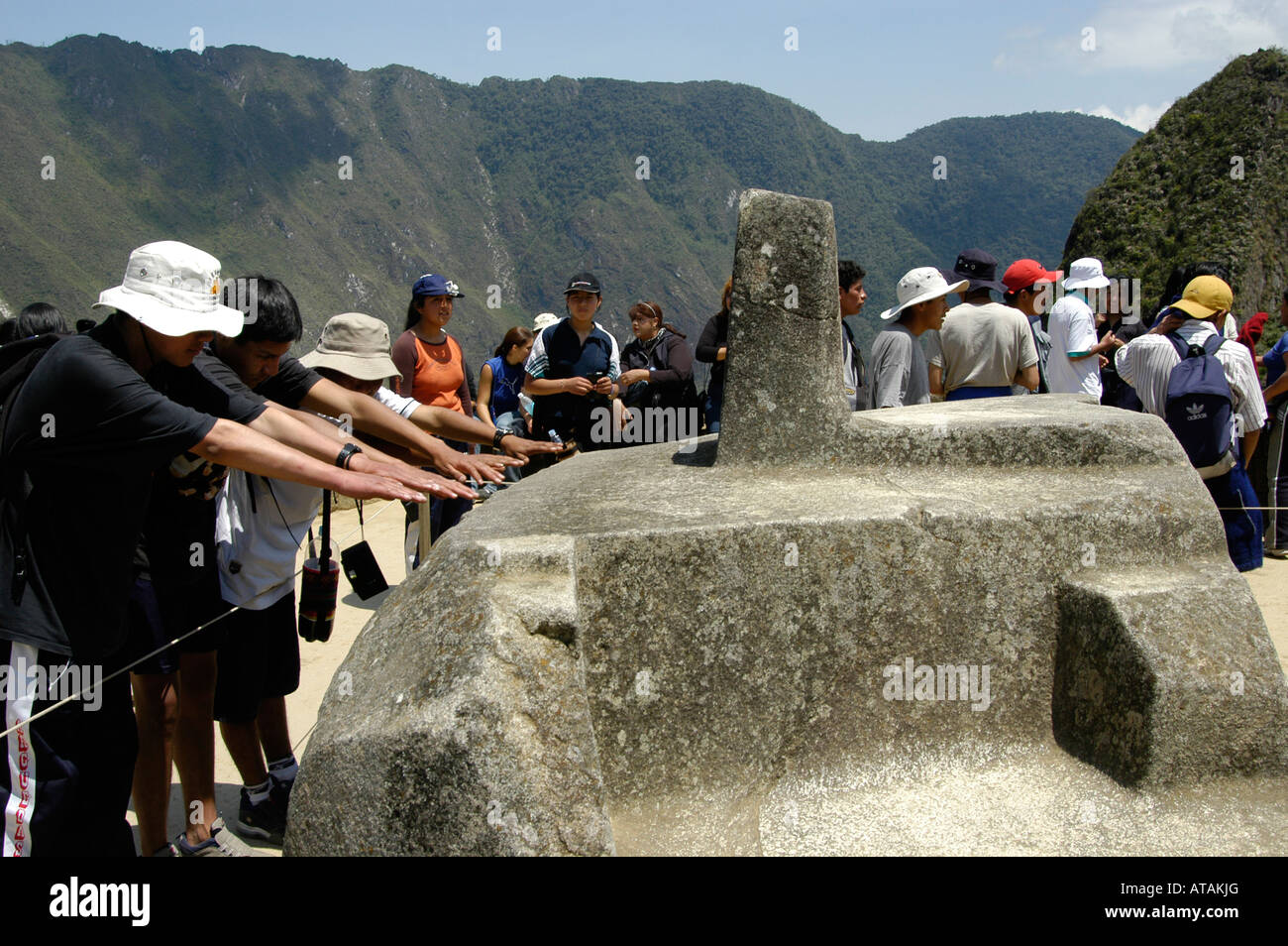 Sun clock in Macchu Picchu, Peru Stock Photo - Alamy