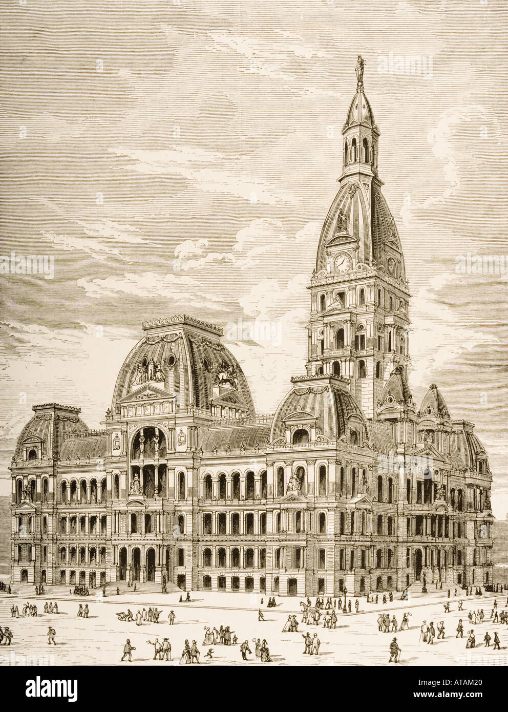 City Hall, Chicago, Illinois in 1870's. From American Pictures Drawn ...