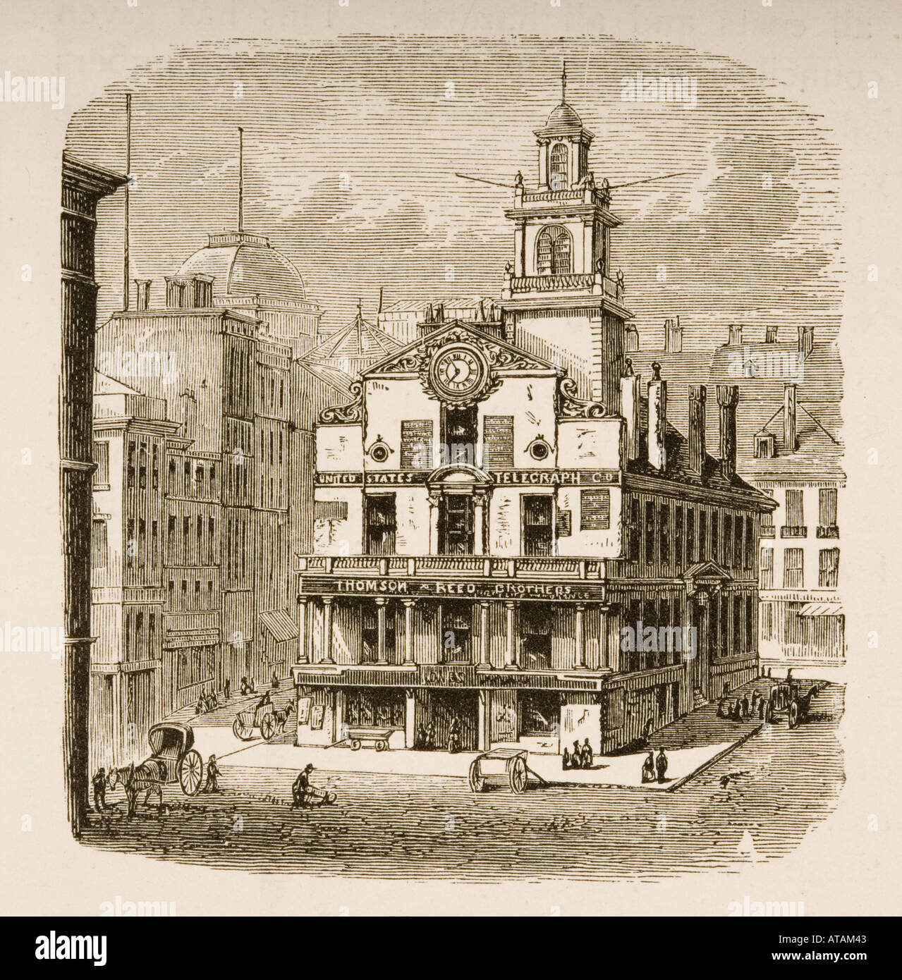 Boston, Massachusetts, the Old State House in 1870's Stock Photo - Alamy