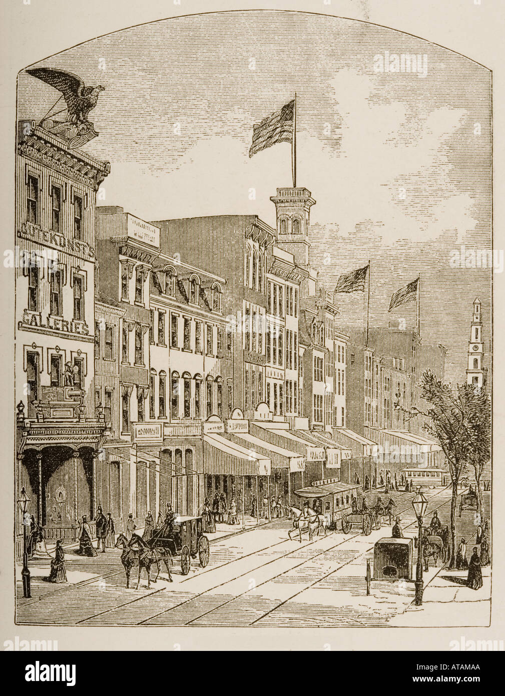 Arch Street, Philadelphia, Pennsylvania in 1870's Stock Photo - Alamy