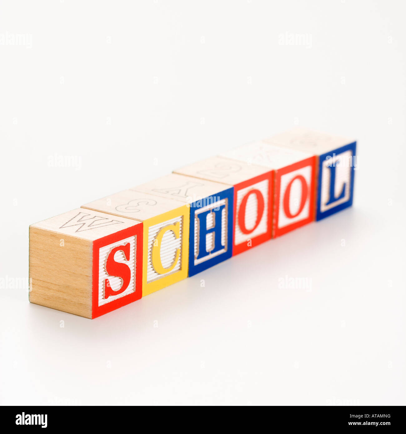 Alphabet toy building blocks spelling the word school Stock Photo - Alamy
