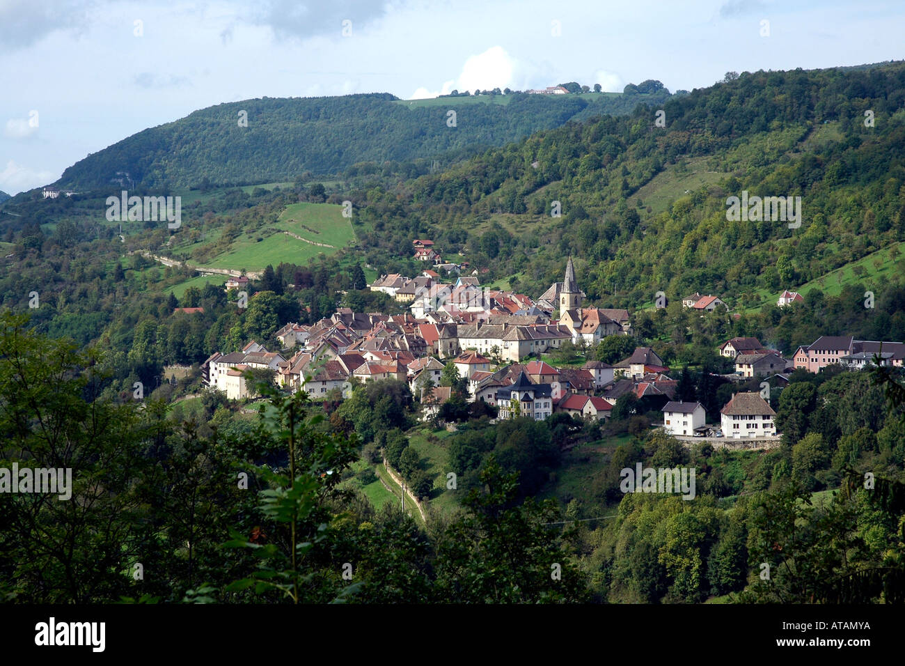 High in the Jura forests above the Loue river Mouthier-Haute-Pierre ...