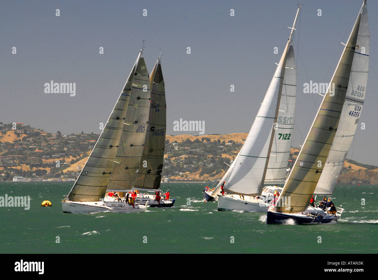 Boats on San Francisco Bay, California, for the start of the Pacific ...