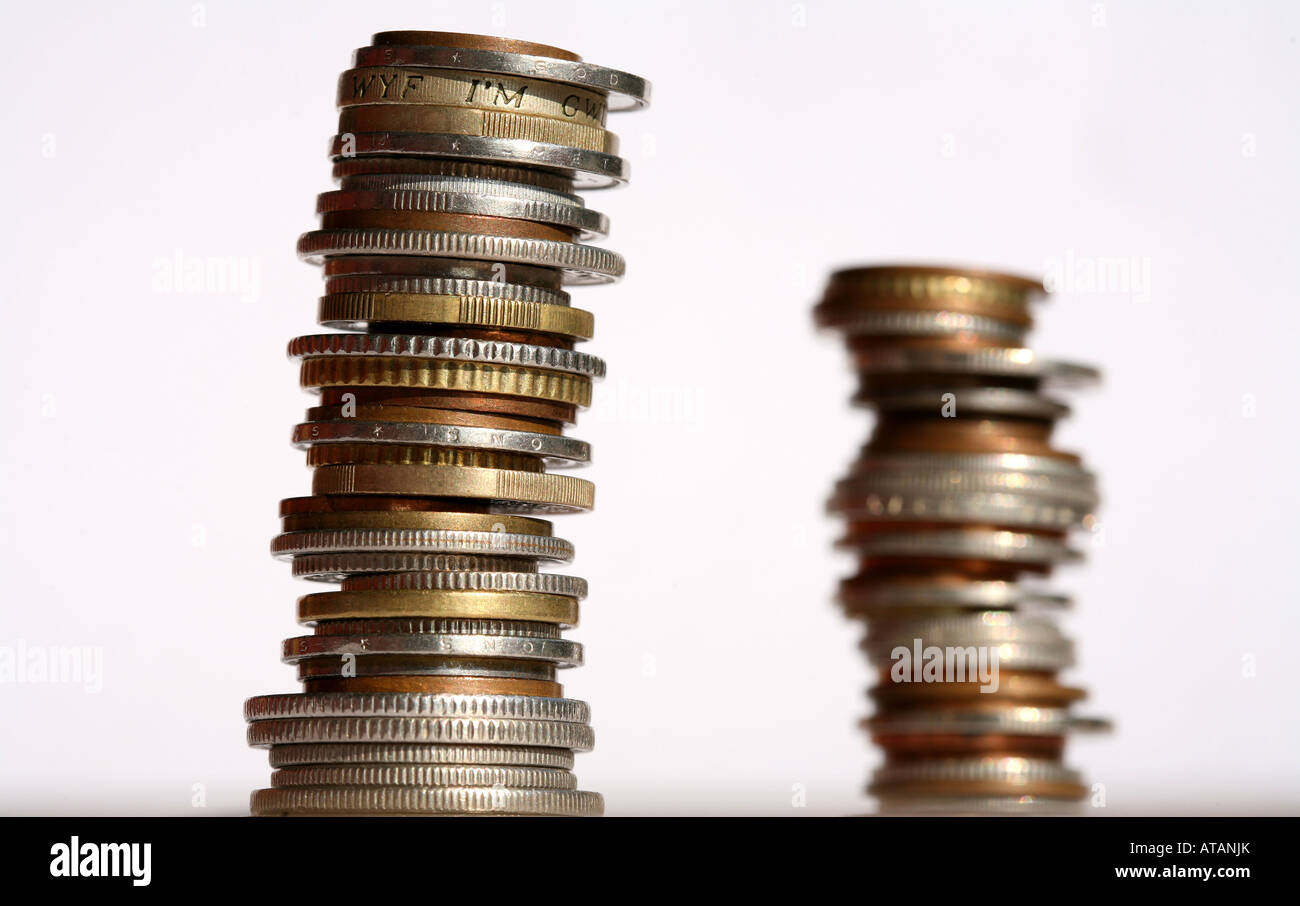 money coins in a pile Stock Photo - Alamy