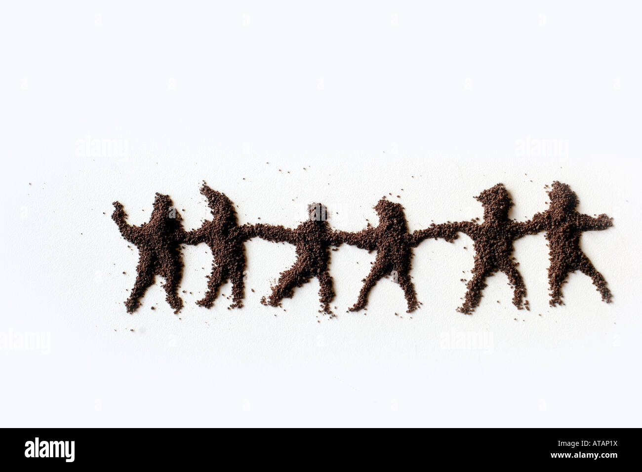 small figures of man made in chocolate powder Stock Photo - Alamy
