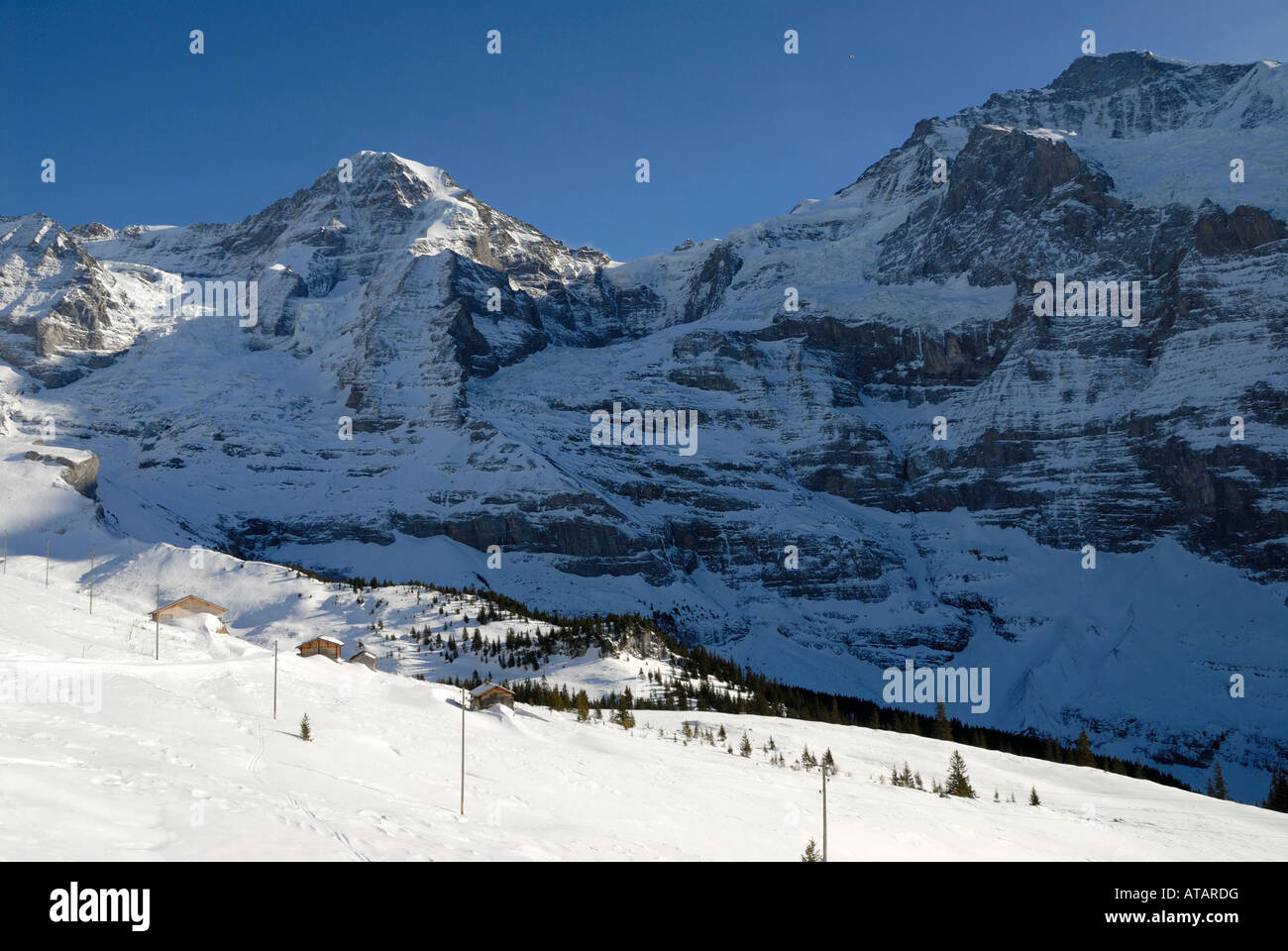 European Alps View from the Jungfrau Railways Top of Europe - Monch ...