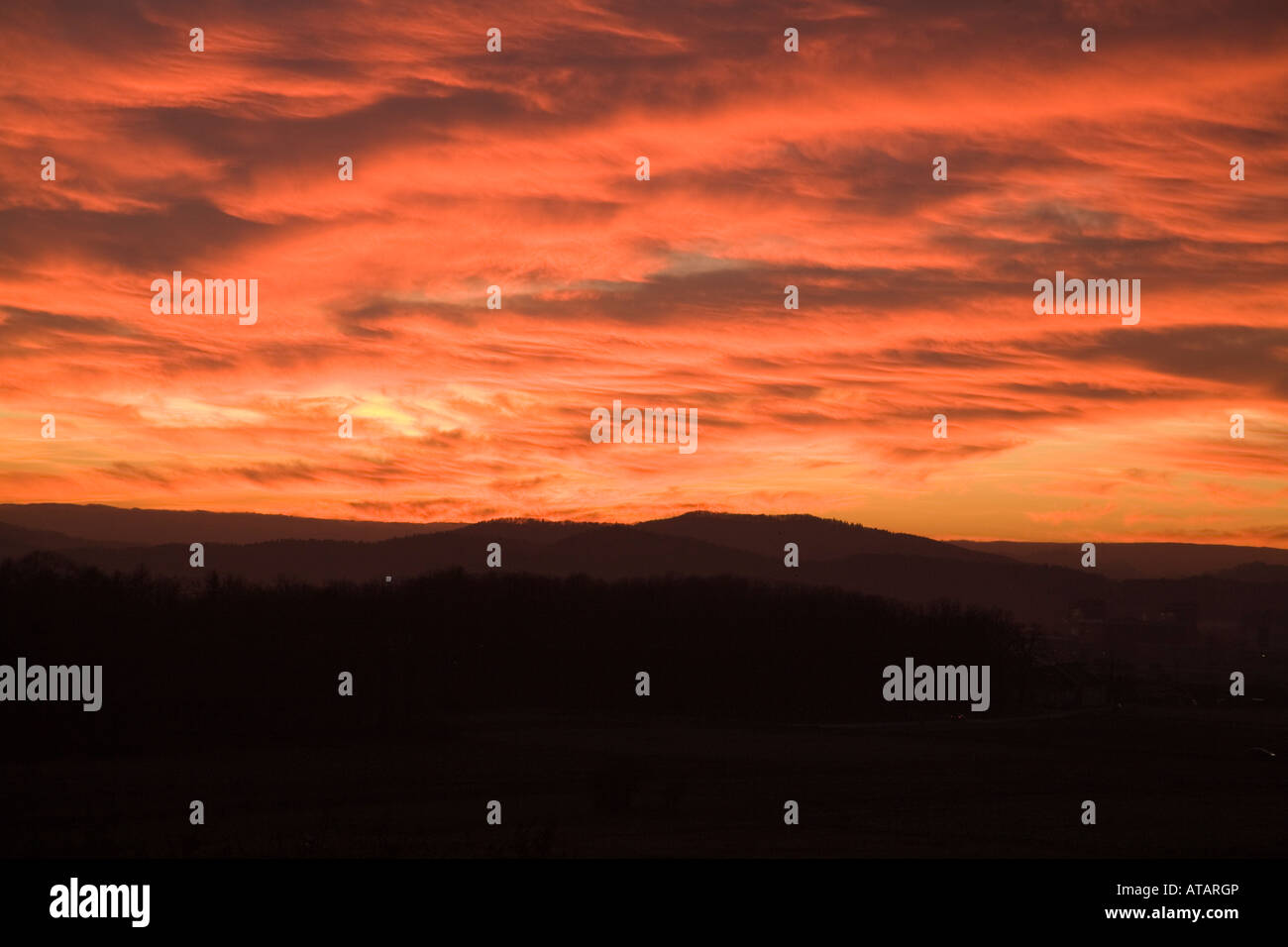 Sunset over Ljubljana suburb Slovenia Stock Photo - Alamy