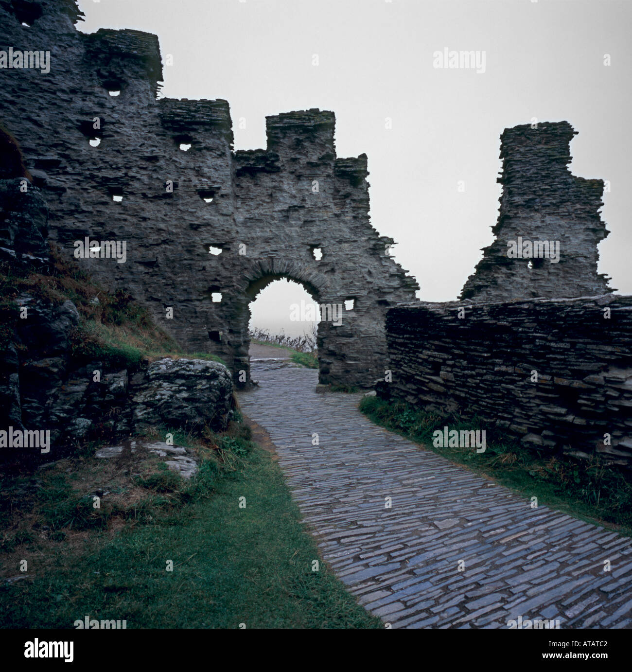 Ruins of Tintagel Castle North Cornwall, England UK Stock Photo - Alamy