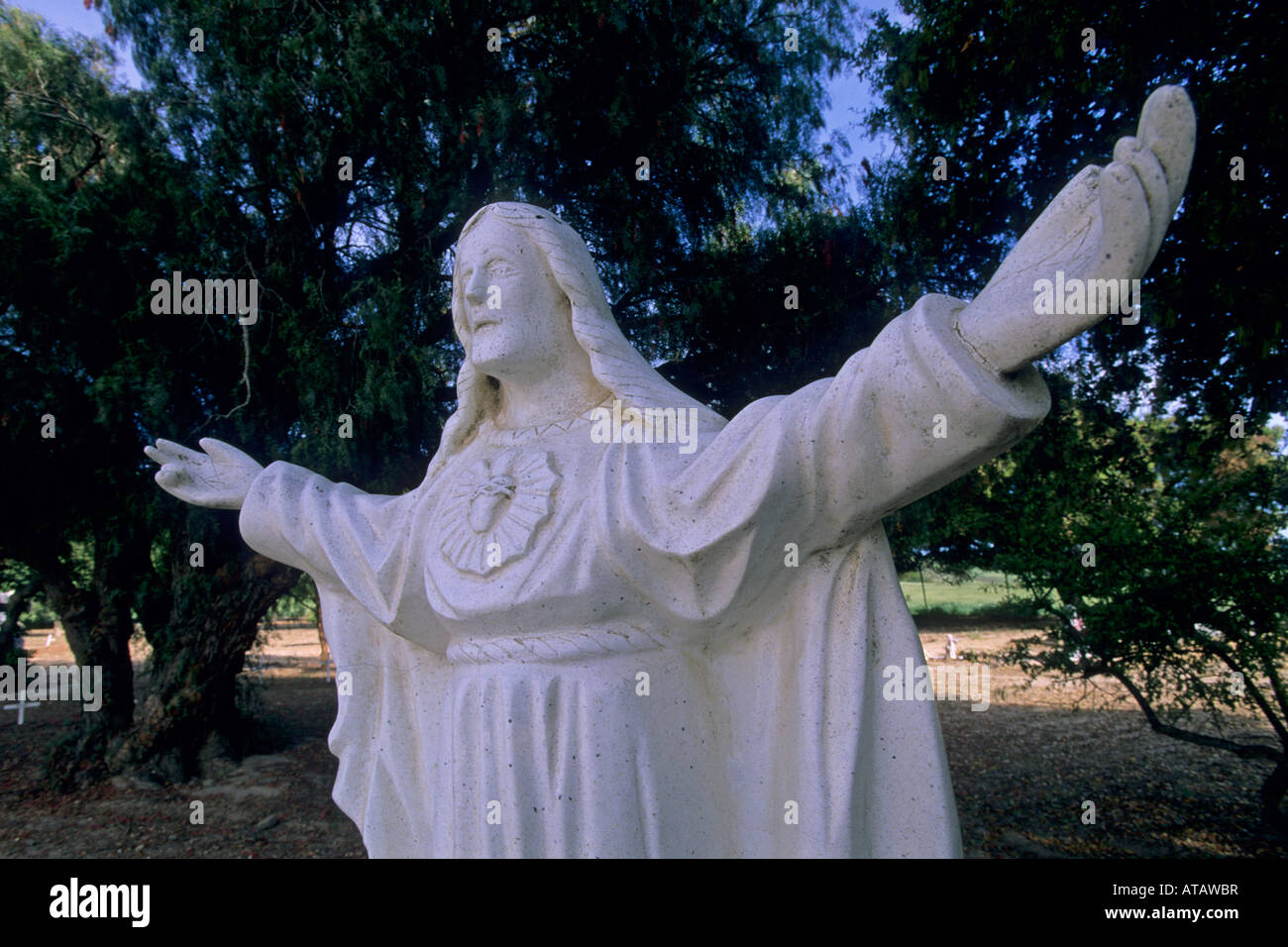 Statue at San Ramon Chapel est 1875 Santa Maria Valley near Santa Maria ...