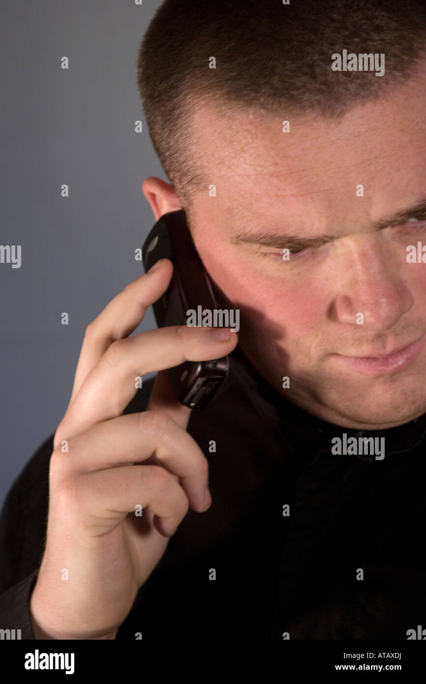 Male with mobile phone Stock Photo - Alamy