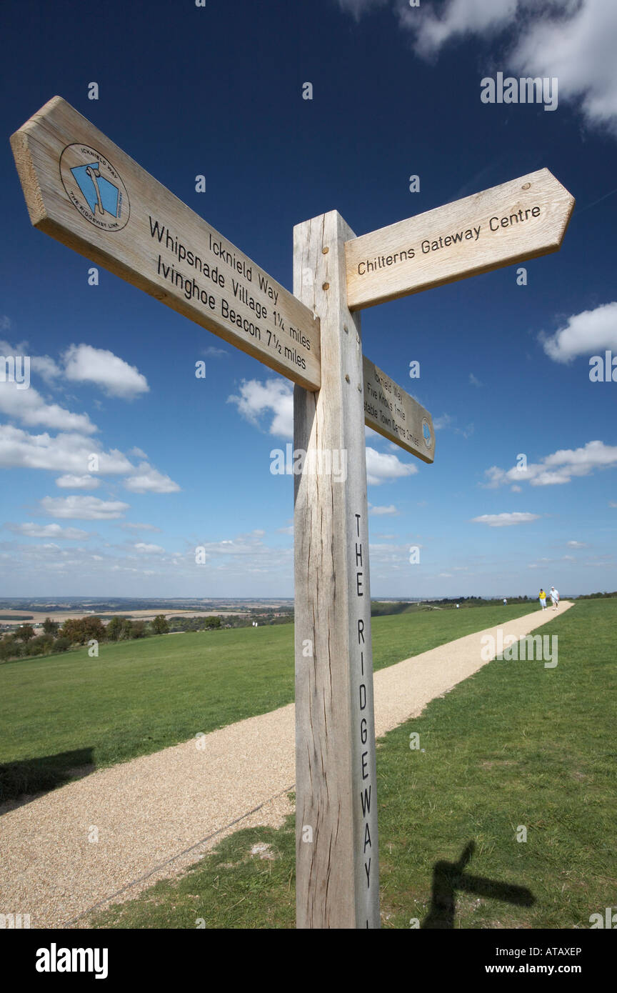 Ridgeway Signpost on Dunstable Downs Stock Photo - Alamy