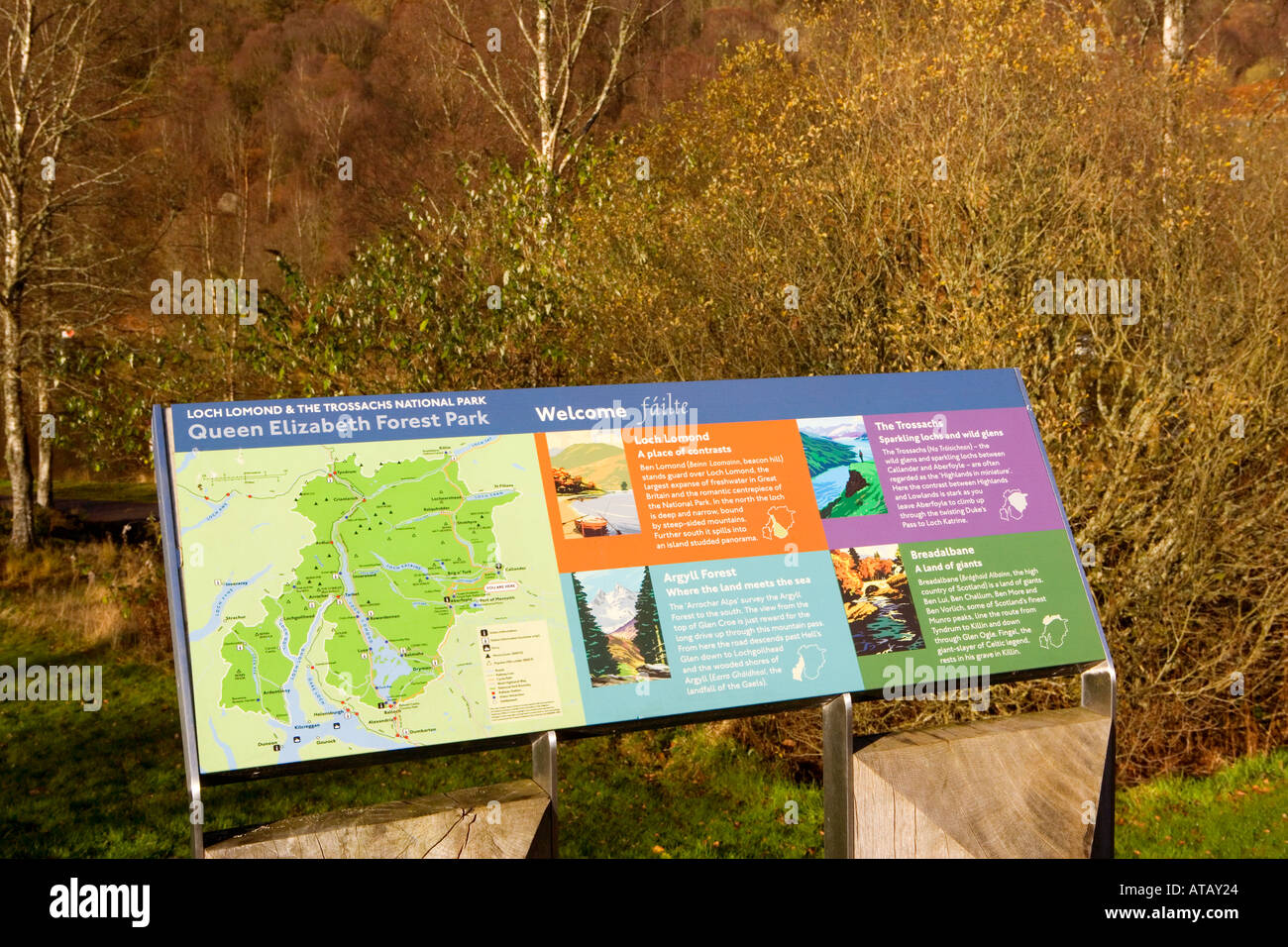 Trossachs map hi-res stock photography and images - Alamy