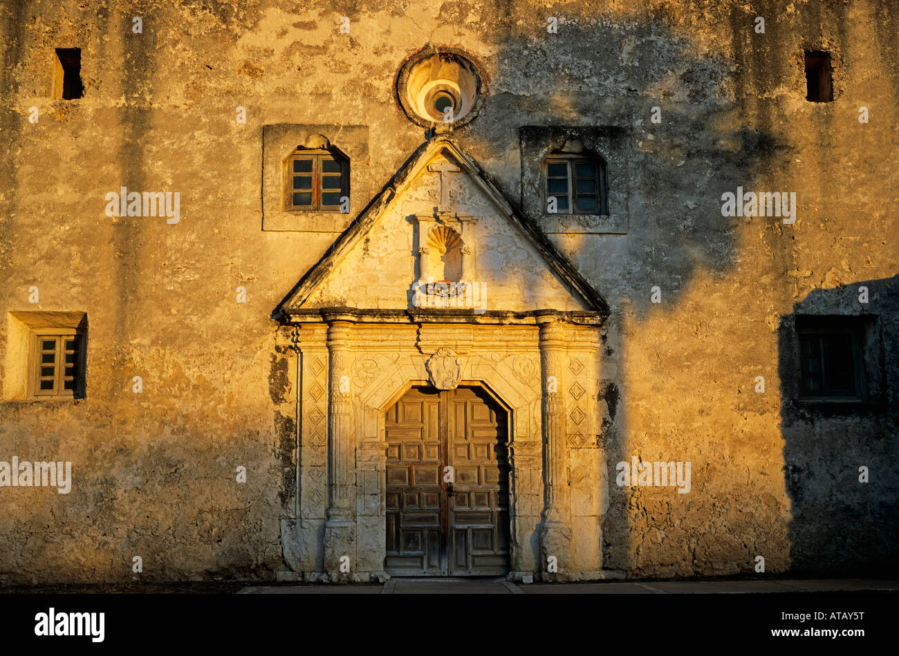 Mission Concepción with palm tree shadow San Antonio Missions National ...