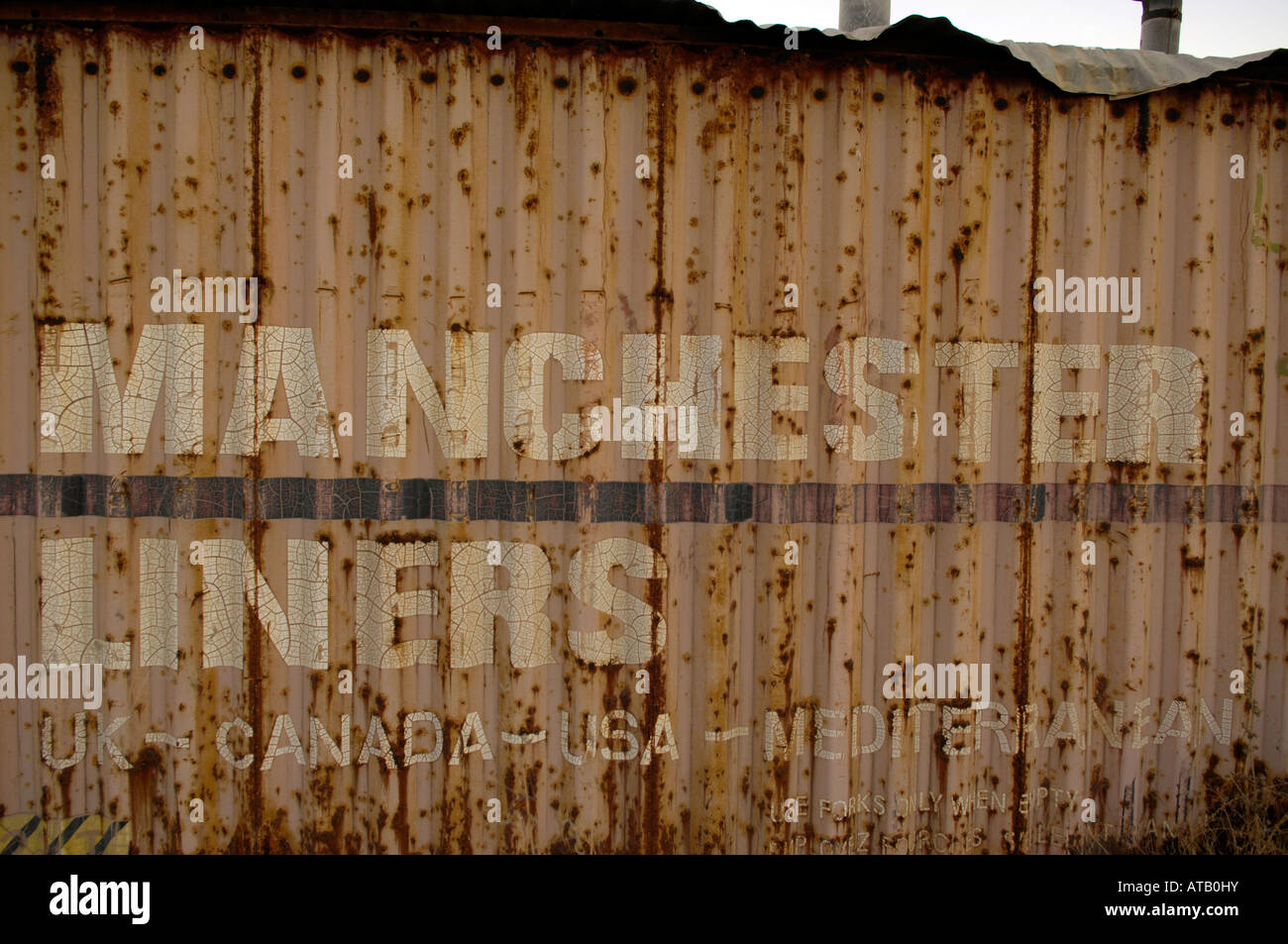 manchester liners old cargo container freight pink rusty decay ...