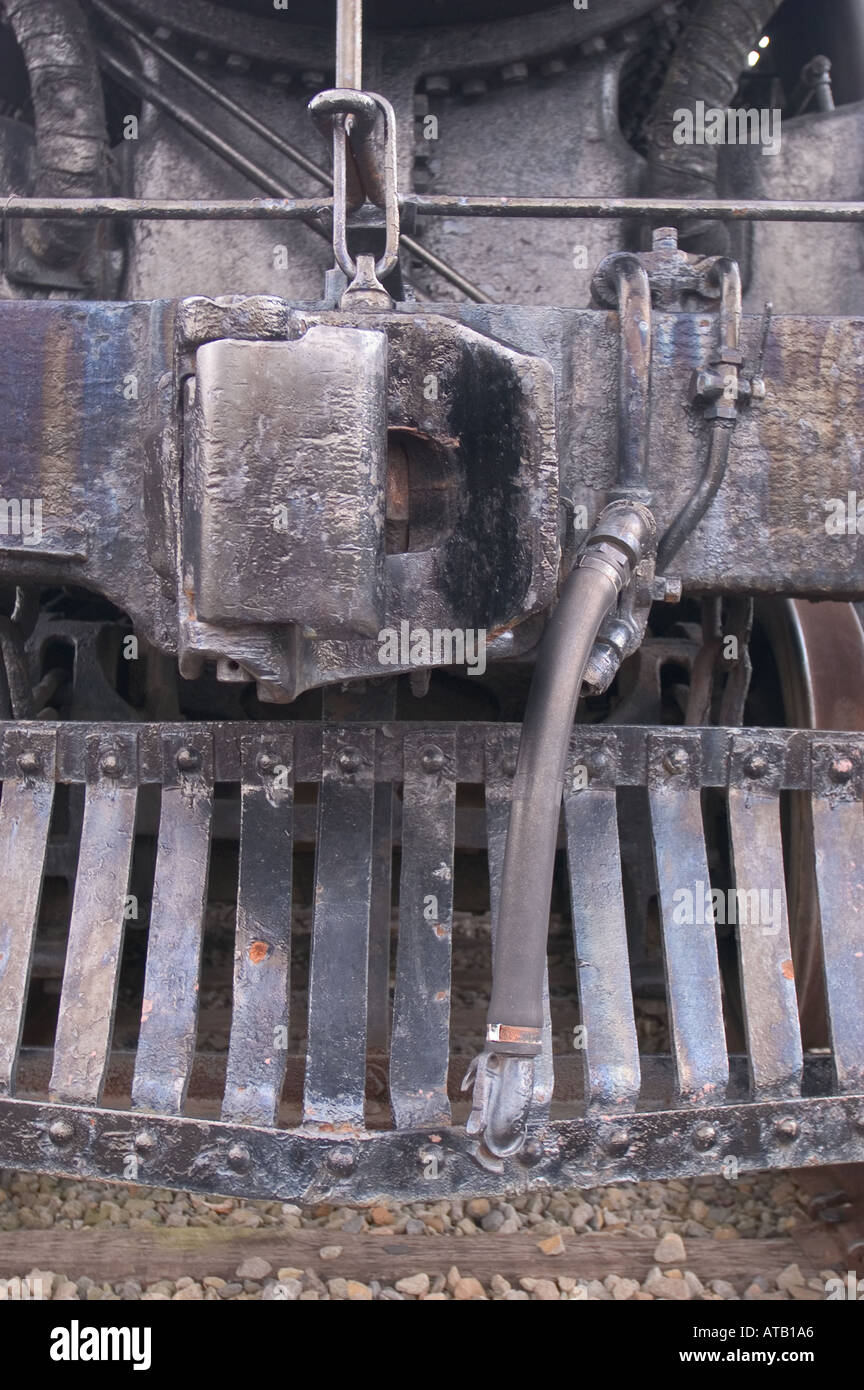 The knuckle and coupling hose on a steam engine United States Stock ...