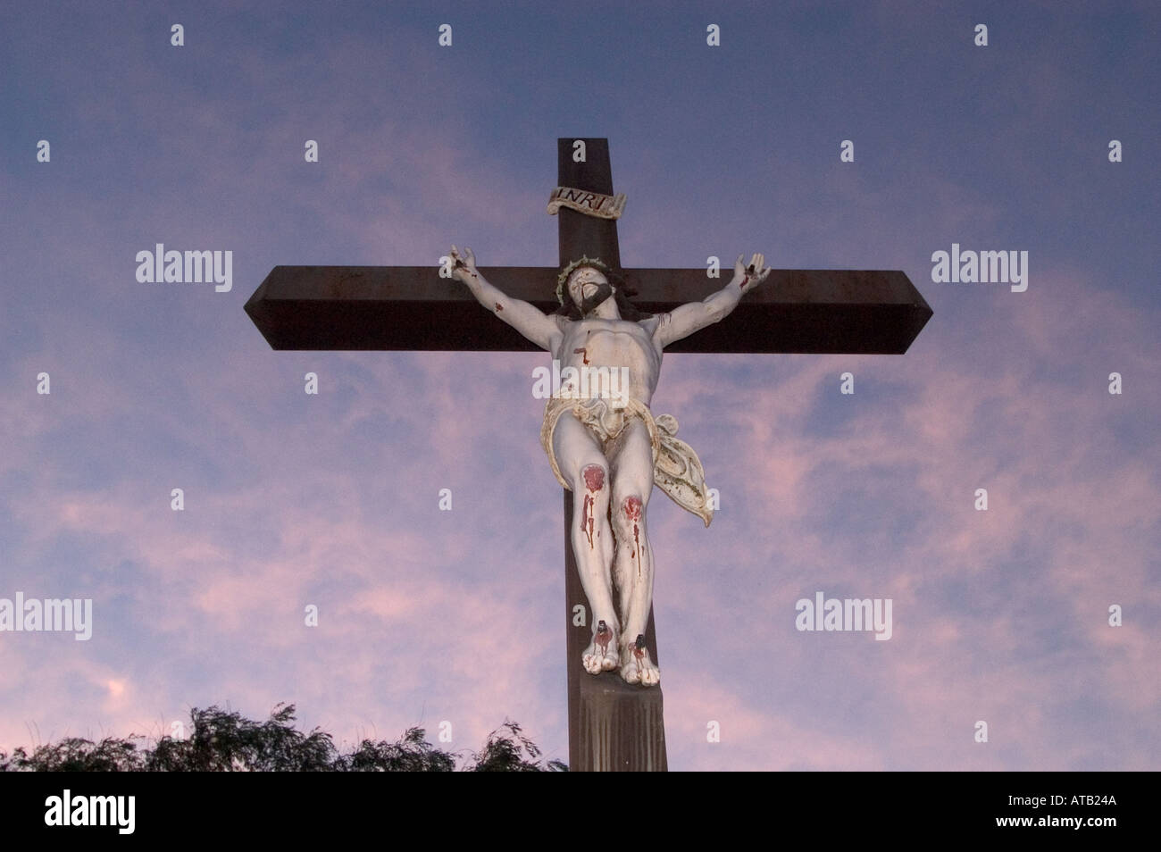 Jesus on the cross at the Grotto a Catholic shrine in Lowell ...