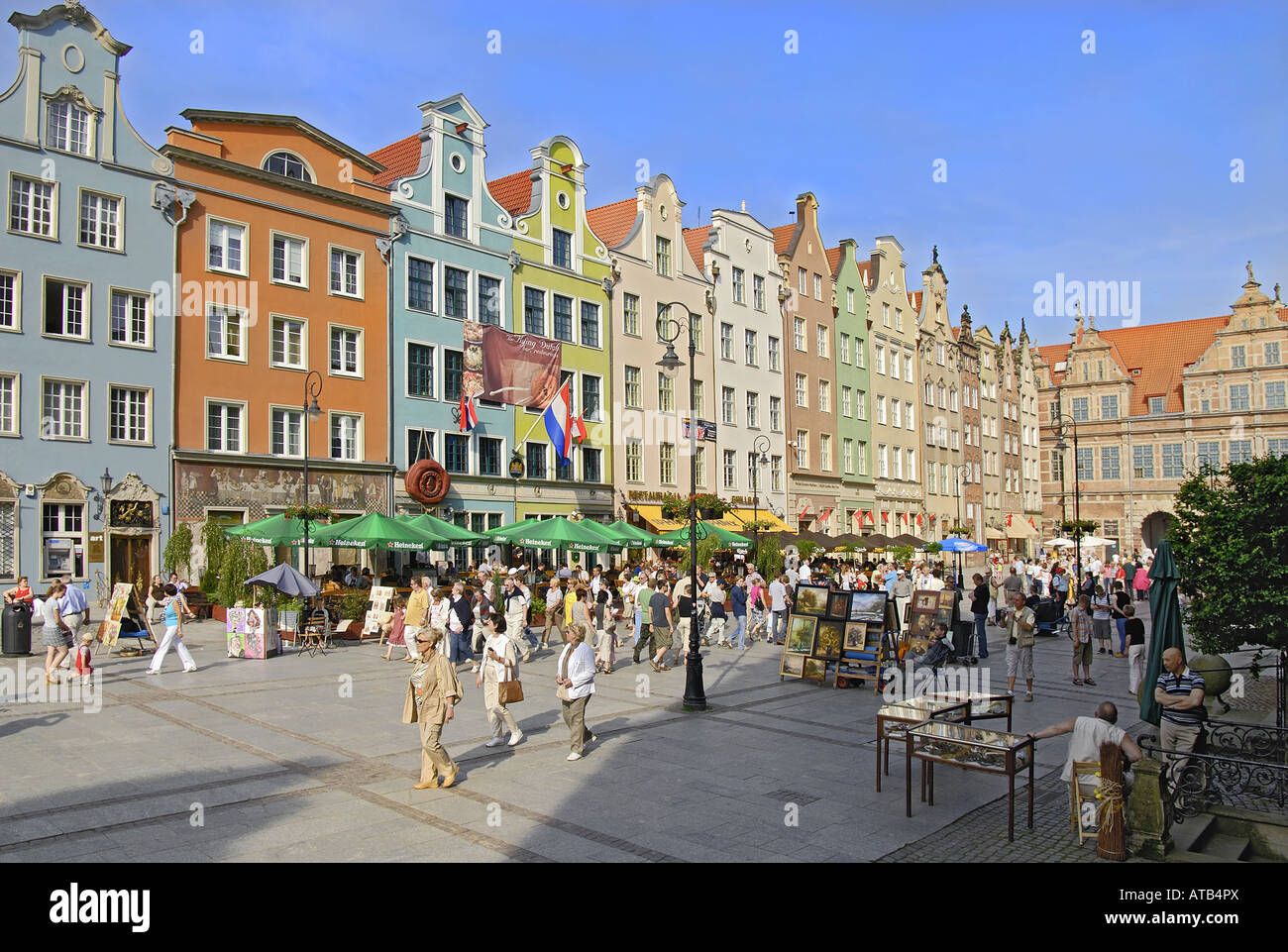 Tourists and Locals in the historical old town of Danzig, Poland ...