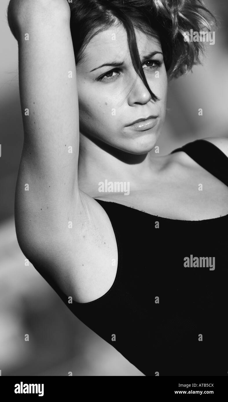 Black top of head Black and White Stock Photos & Images - Alamy