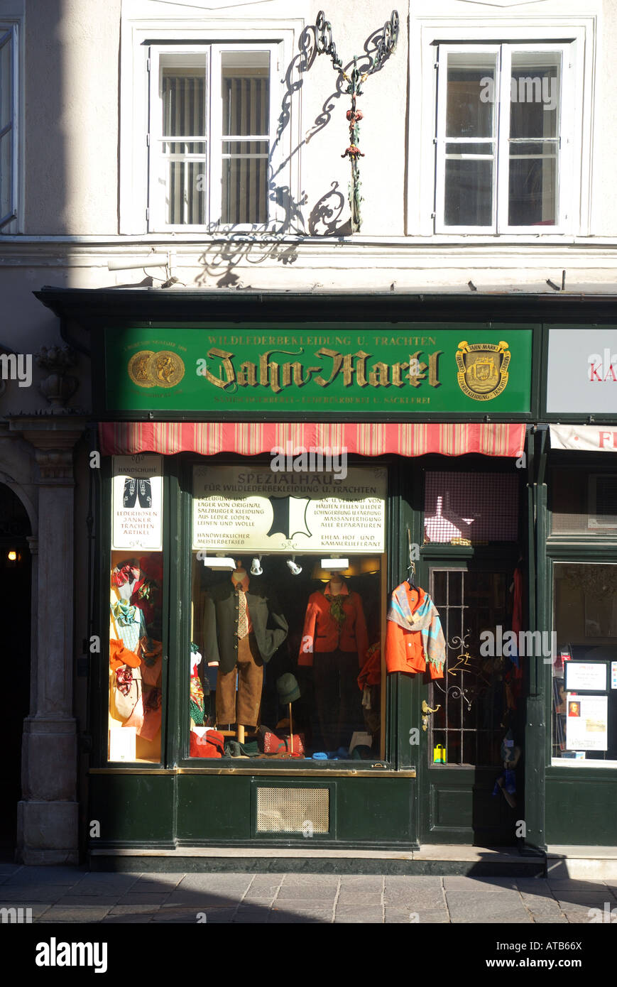 Traditional shop front in the old town, Salzburg, Austria Stock Photo ...