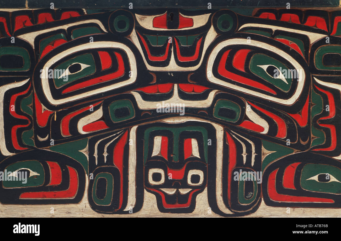 Canada British Columbia First Nations of Northwest bent box painting ...