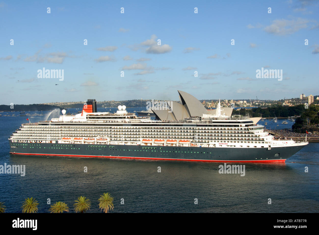 luxurious Queen Victoria cruise ship in Sydney Harbour Stock Photo - Alamy