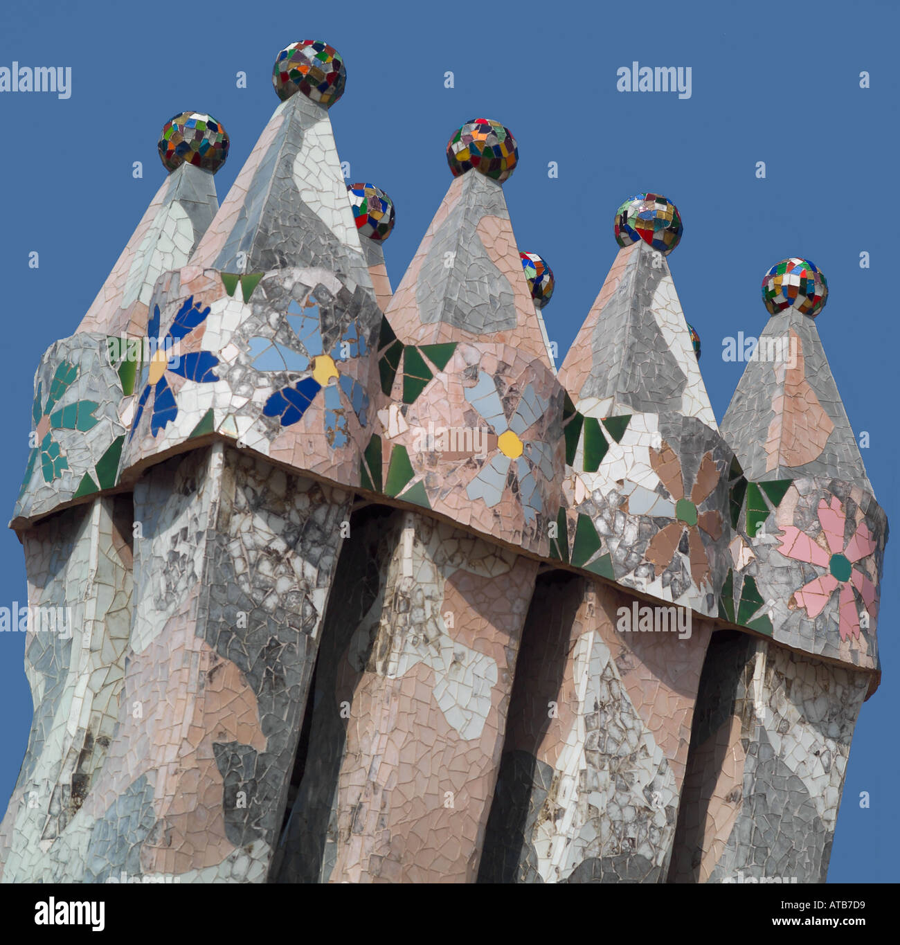 Casa Batllo Barcelona Spain Chimneys Stock Photo - Alamy