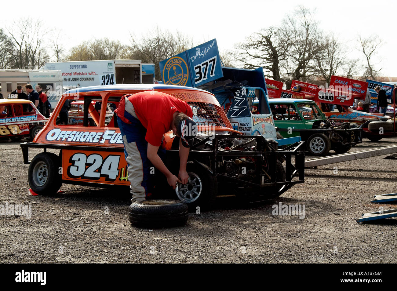 mini car stockcar stock bl leyland british rover Stock Photo - Alamy