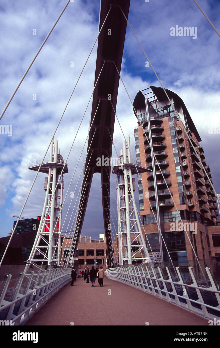 The Salford Quays lift bridge Manchester Ship Canal Greater Manchester ...