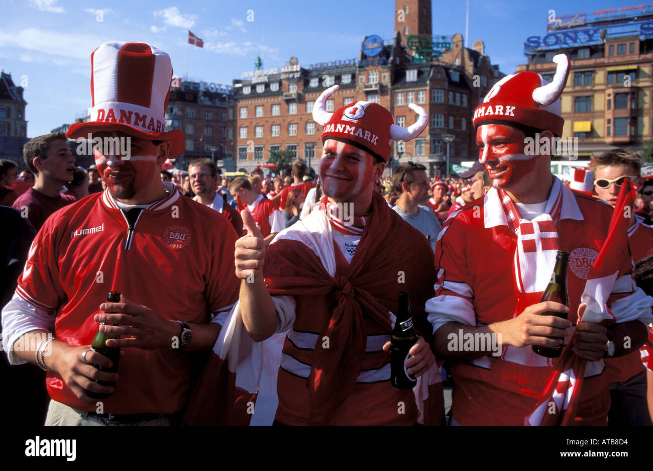 Denmark Copenhagen Danish football fans Roligans watching an ...