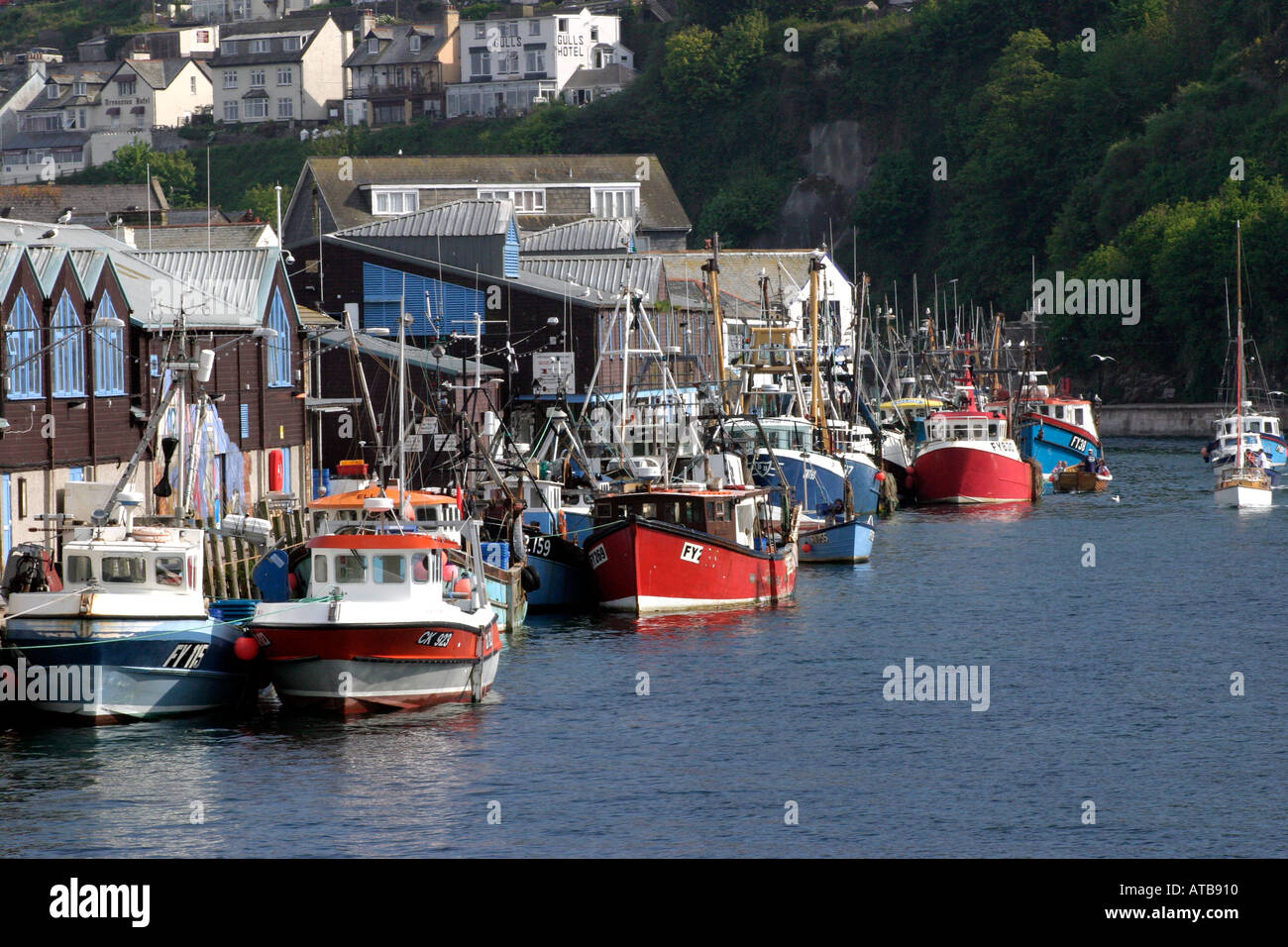 Fishing Boats in Looe Harbour Cornwall England Stock Photo - Alamy