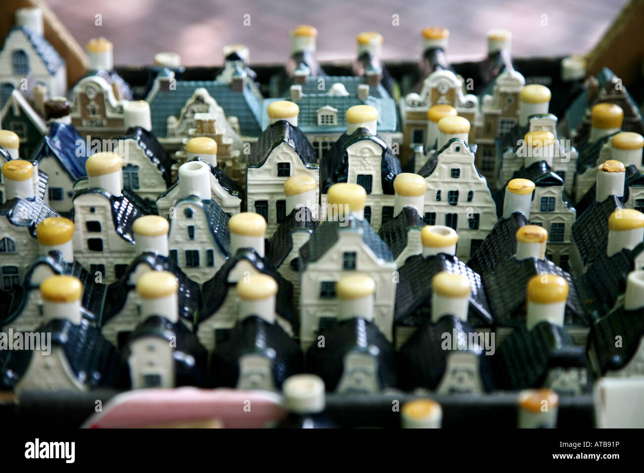 Ceramic dutch houses for sale at the Lange Voorhout Antique Market in ...
