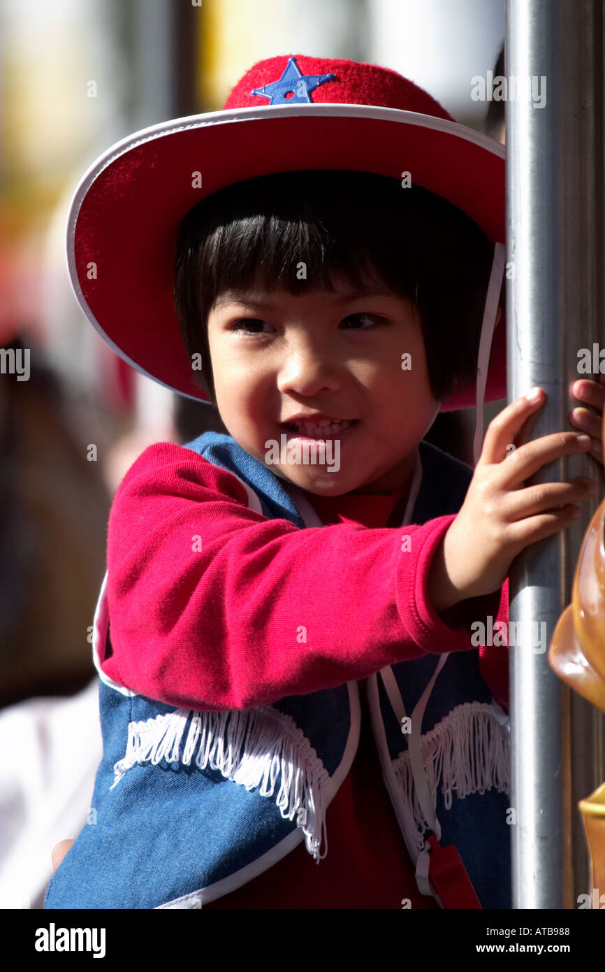 Girl on carousel ride Stock Photo - Alamy