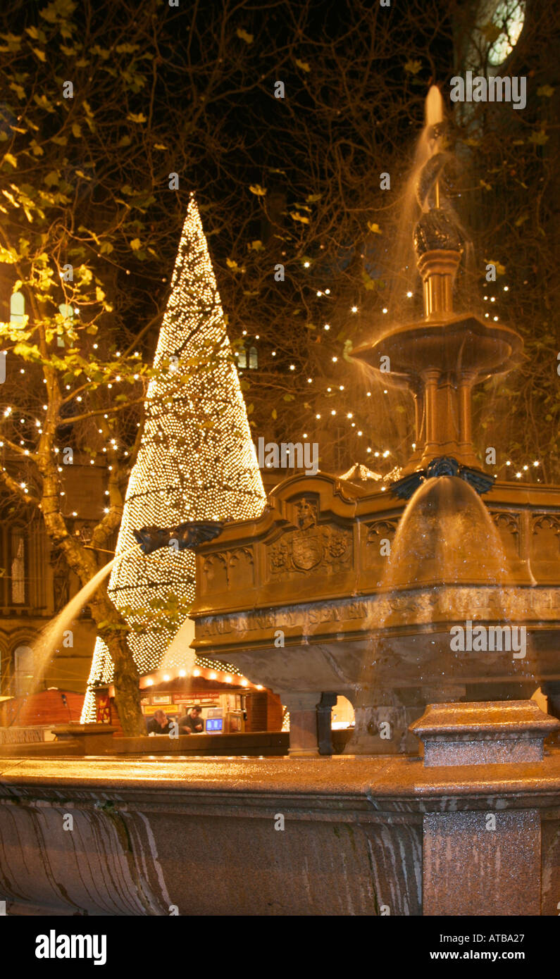 Christmas in Albert Square, Manchester. A Christmas Tree and the ...