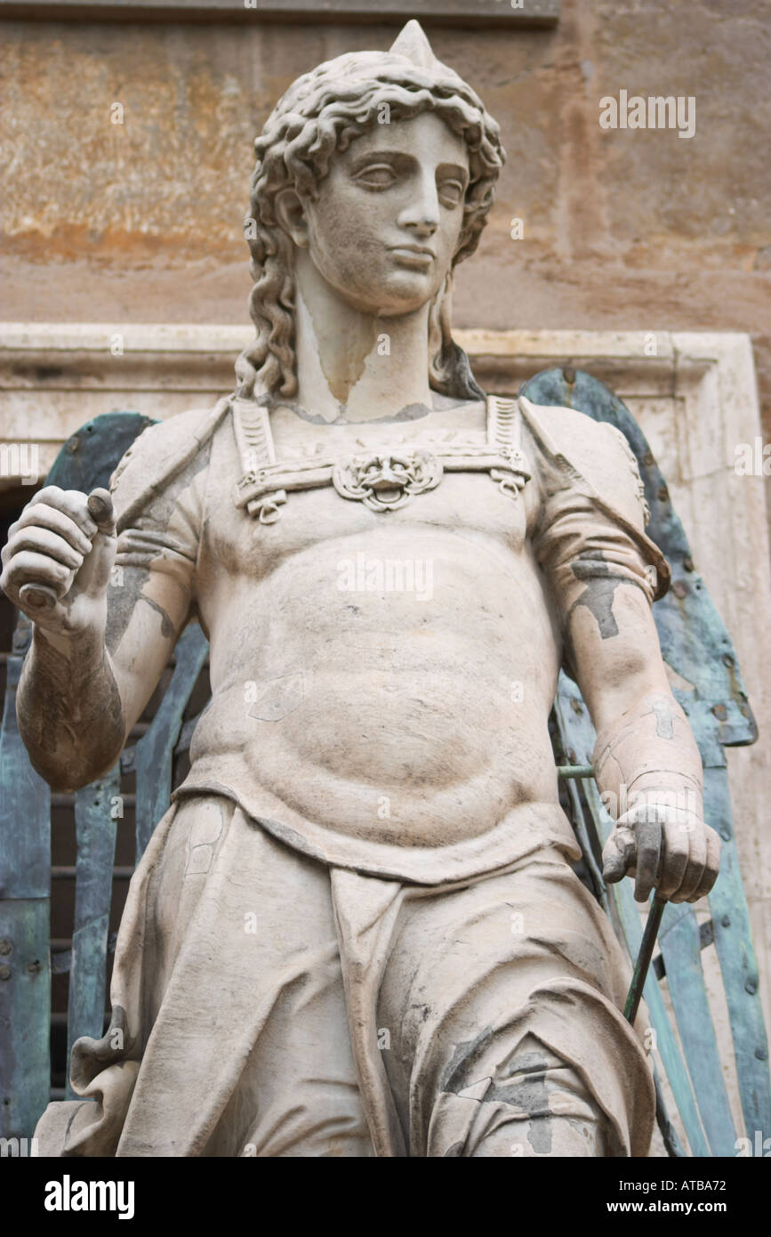 A statue of the Archangel Saint Michael at Castel Sant Angelo Rome ...